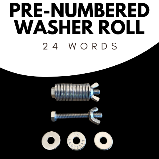 Pre-numbered steel washers - 24 words - hardware wallet backup ...